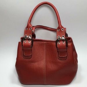 Tignanello Bags | Red Leather Small Handbag | Poshmark